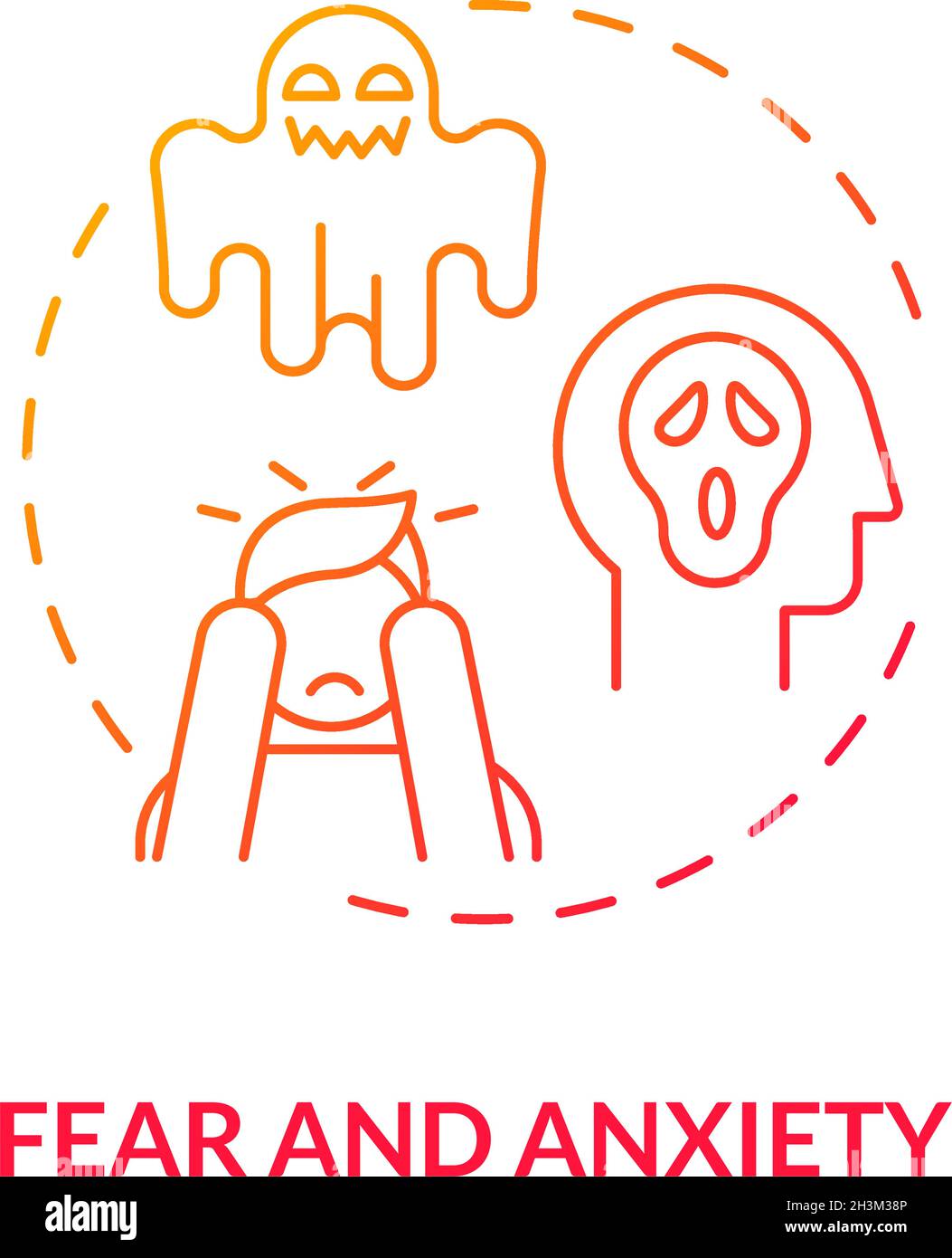 Fear and anxiety red gradient concept icon Stock Vector Image & Art - Alamy