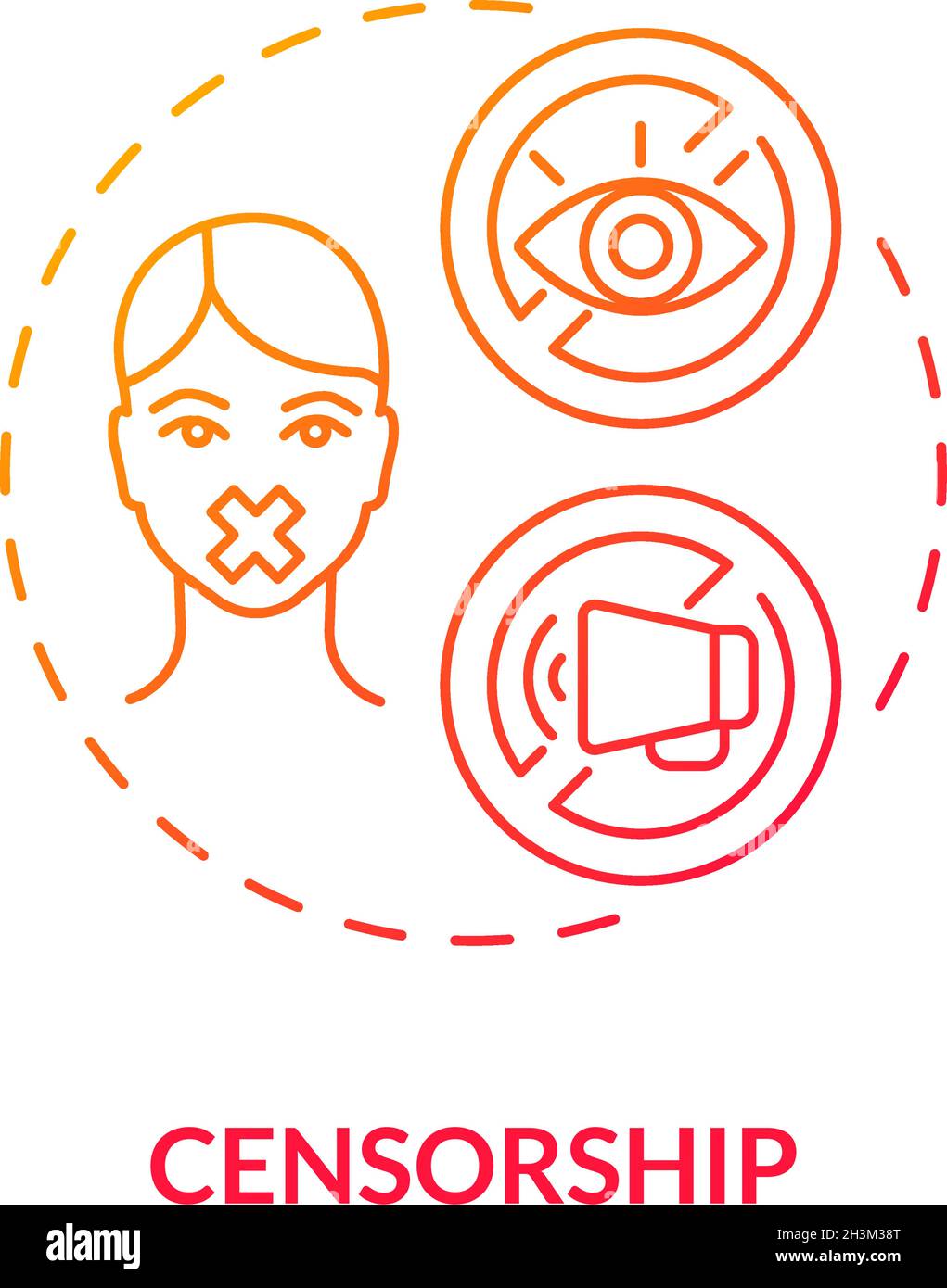 Censorship red gradient concept icon Stock Vector Image & Art - Alamy