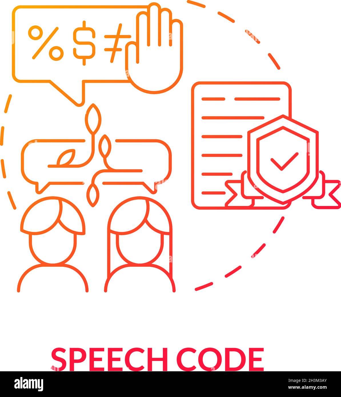 Speech code red gradient concept icon Stock Vector Image & Art - Alamy