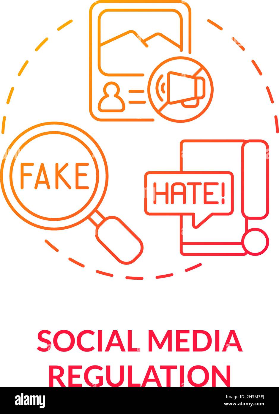 Social media regulation red gradient concept icon Stock Vector Image ... Social media regulation red gradient concept icon Stock Vector Image ...