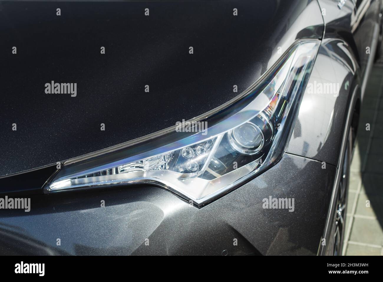 car headlight close up, beautiful car design Stock Photo - Alamy