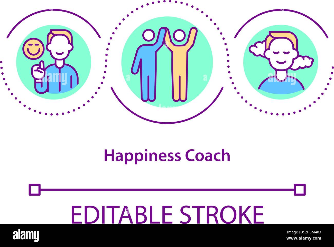 Happiness coach concept icon Stock Vector Image & Art - Alamy