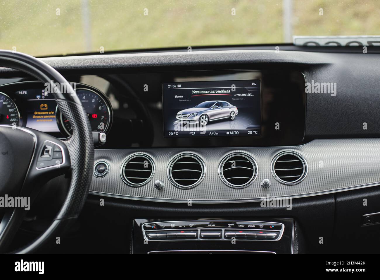dashboard with display or monitor screen in the car Stock Photo - Alamy