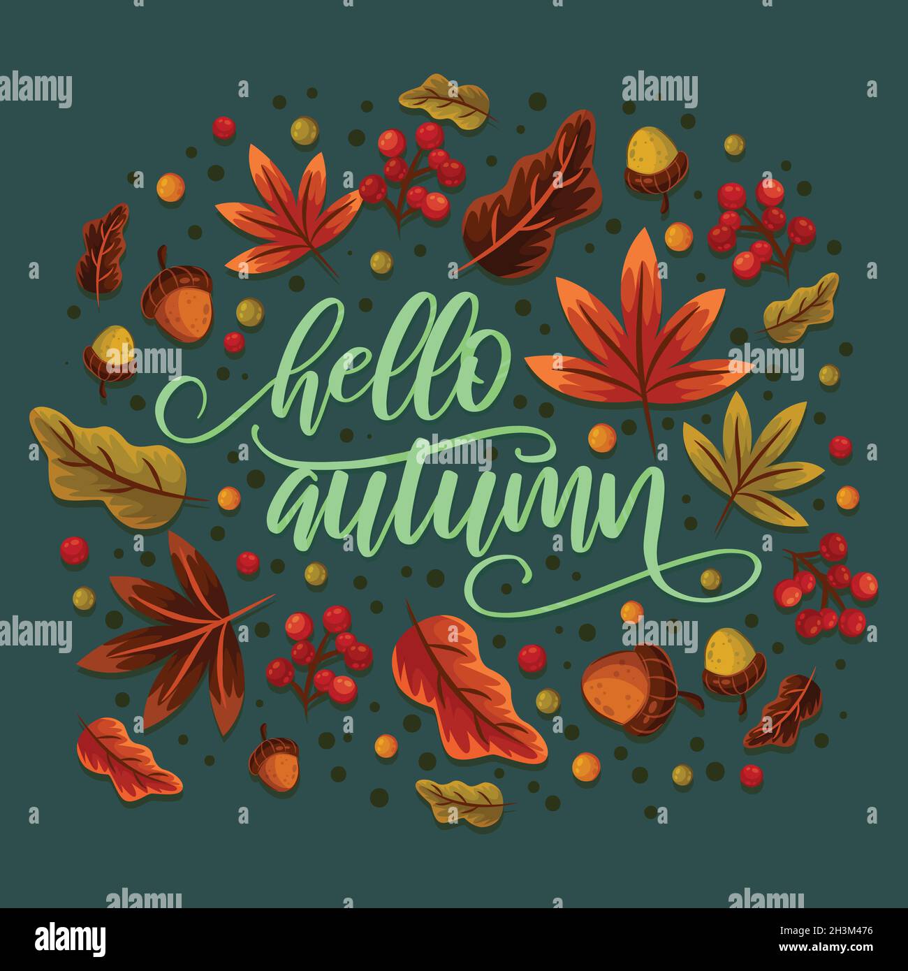 Hello autumn leaflet design hi-res stock photography and images - Alamy