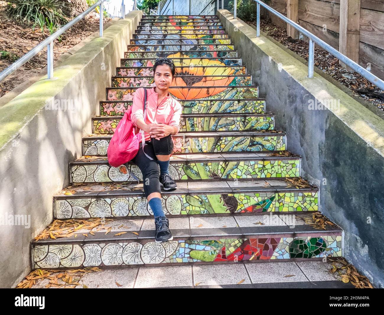 The Hidden Garden steps, San Francisco, California, U. S. A Stock Photo ...