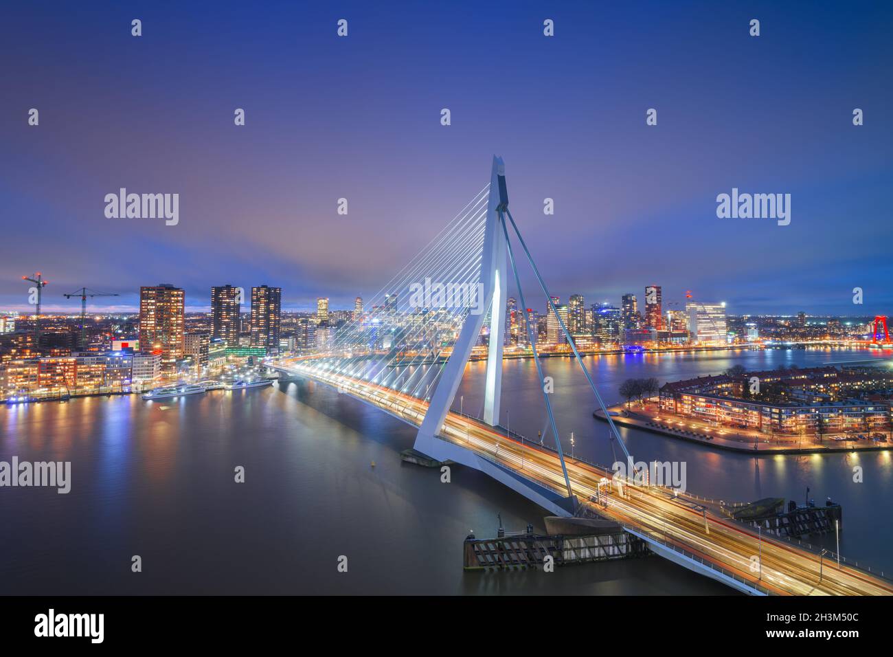 Rotterdam, Netherlands, city skyline at twilight Stock Photo - Alamy
