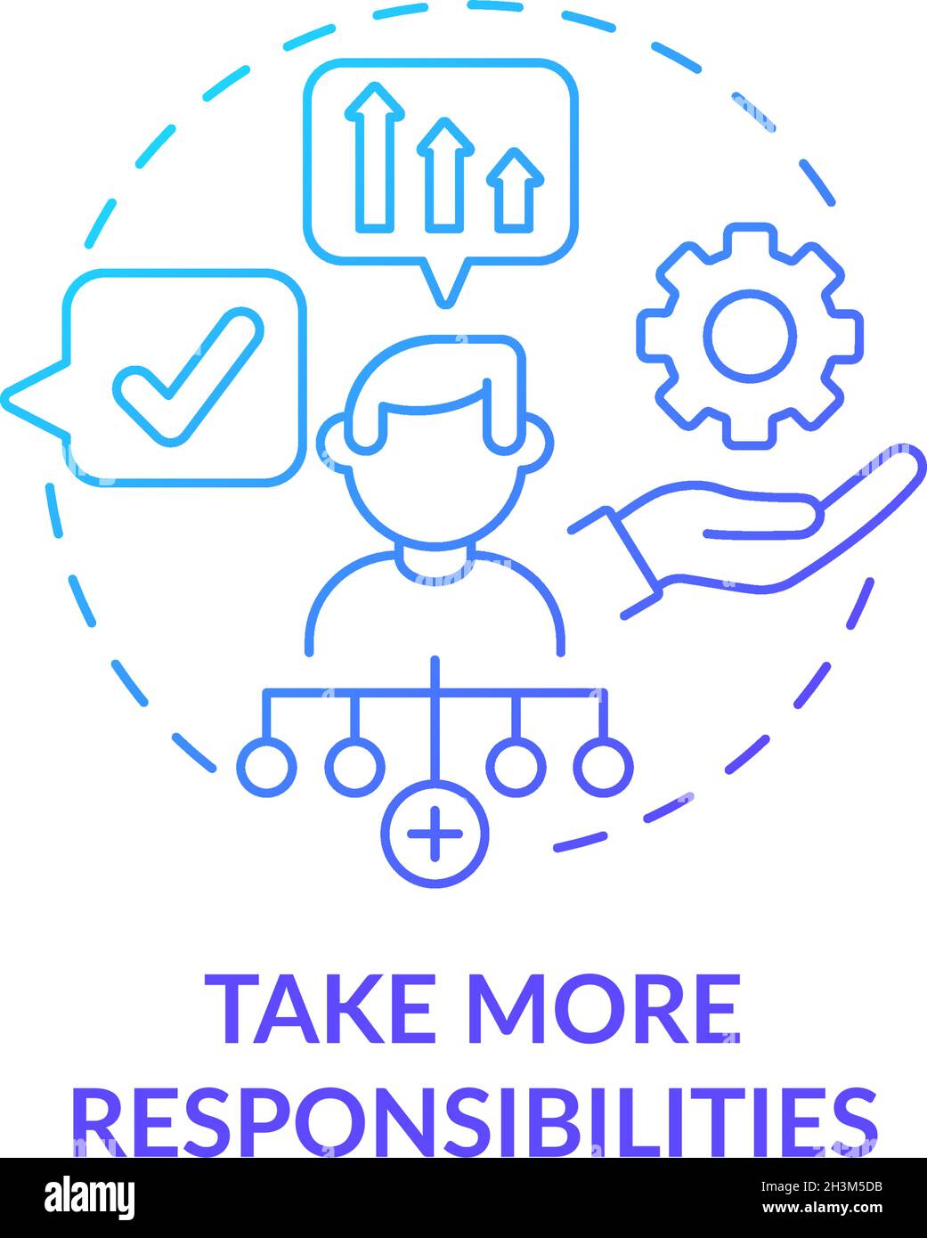 Take more responsibilities blue gradient concept icon Stock Vector Image & Art - Alamy