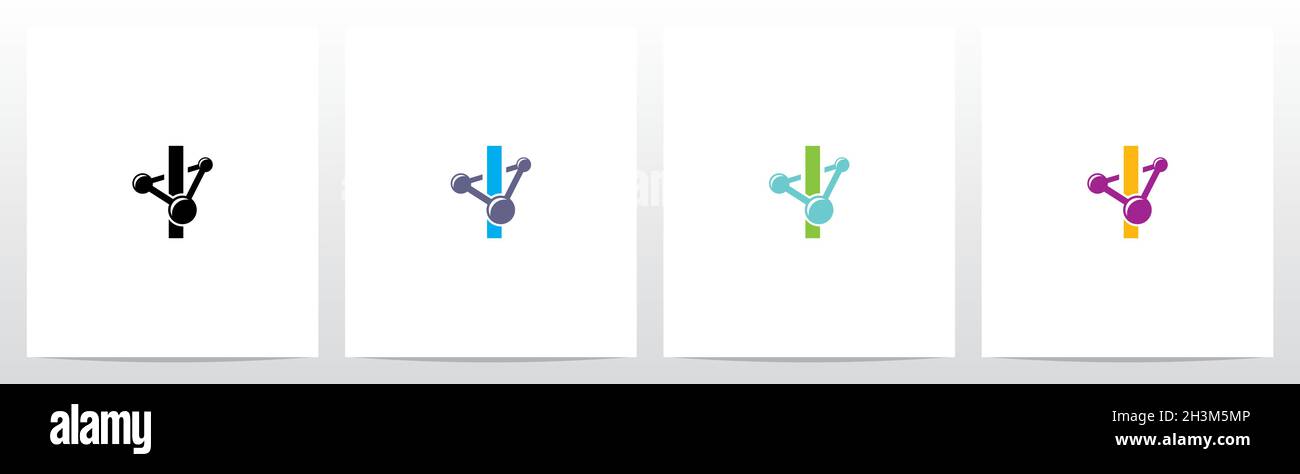 Molecule Stuck On Letter Logo Design I Stock Vector Image & Art - Alamy