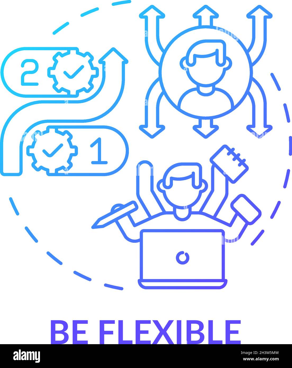 Be flexible blue gradient concept icon Stock Vector Image & Art - Alamy