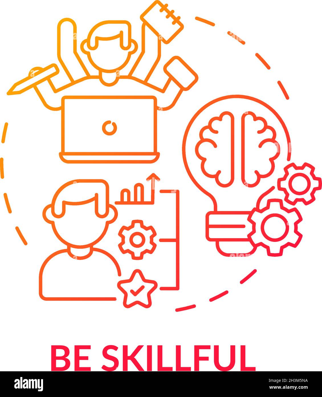 Be skillful red gradient concept icon Stock Vector Image & Art - Alamy