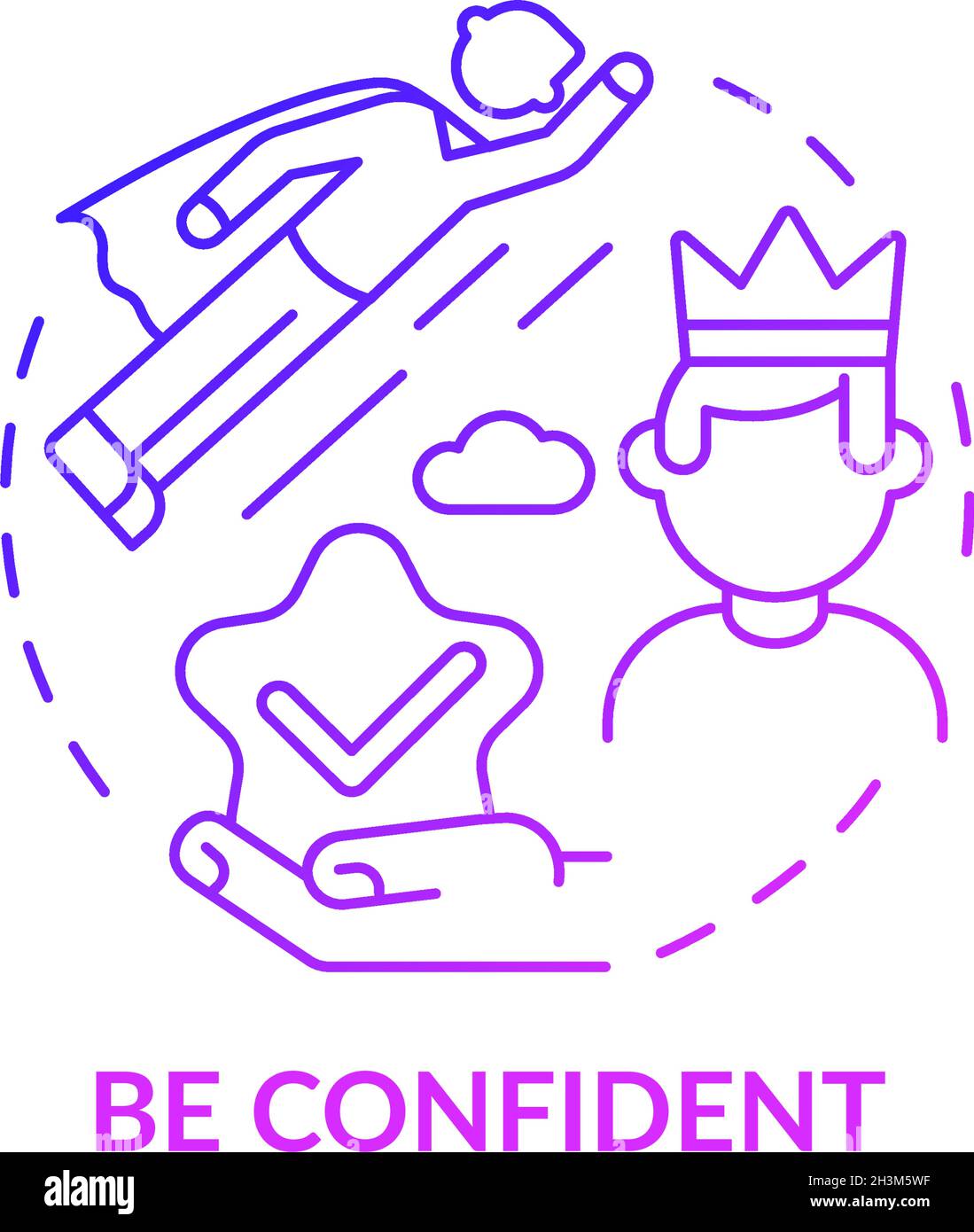 Be confident purple gradient concept icon Stock Vector Image & Art - Alamy