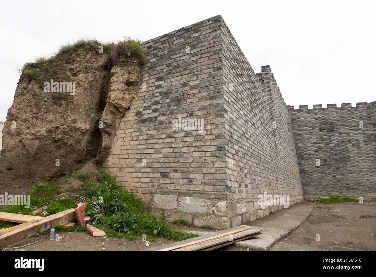 Ancient walled city / town walls which have been extensively restored ...