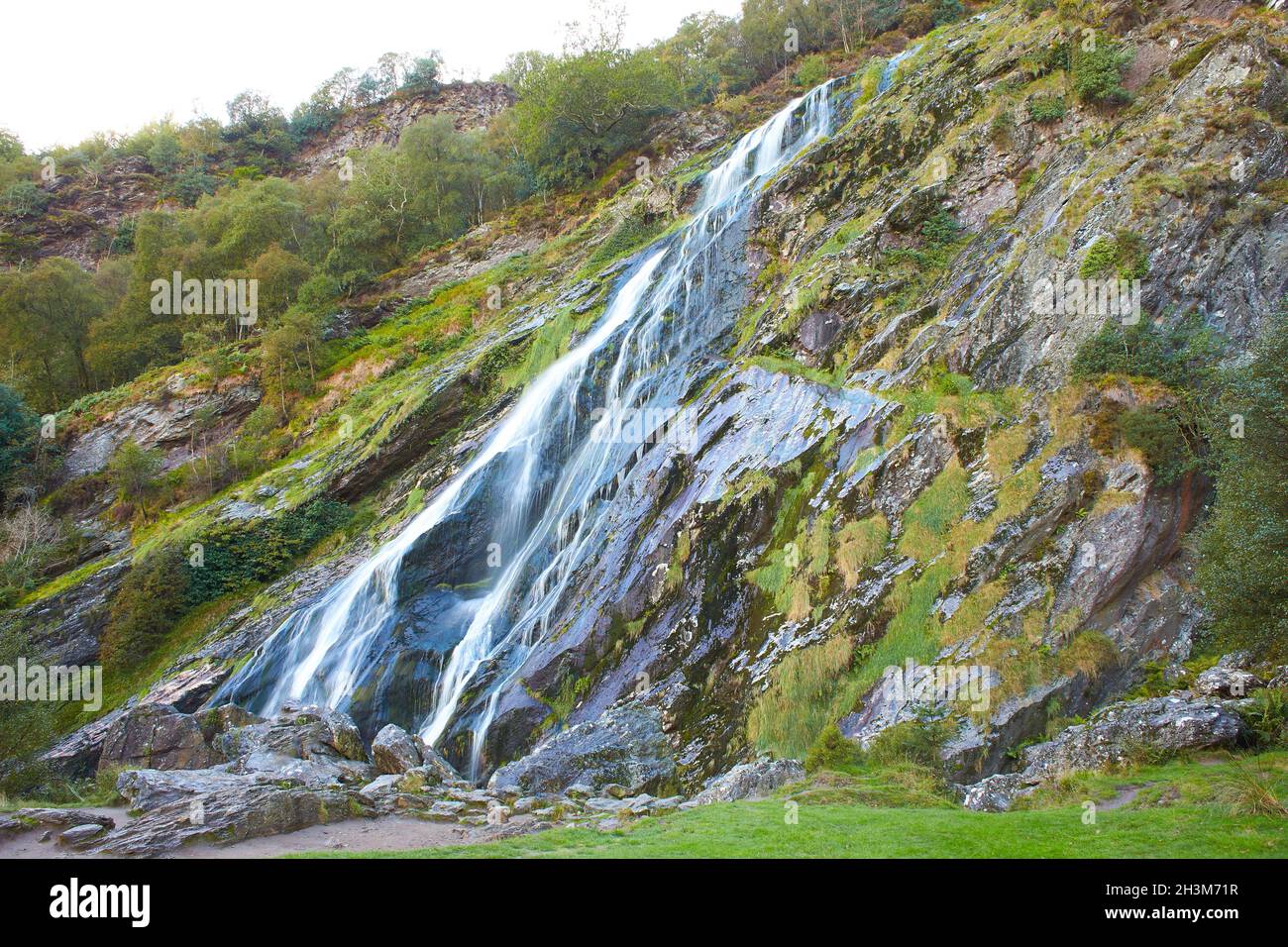Majestic water cascade of Powerscourt Waterfall, the highest waterfall ...