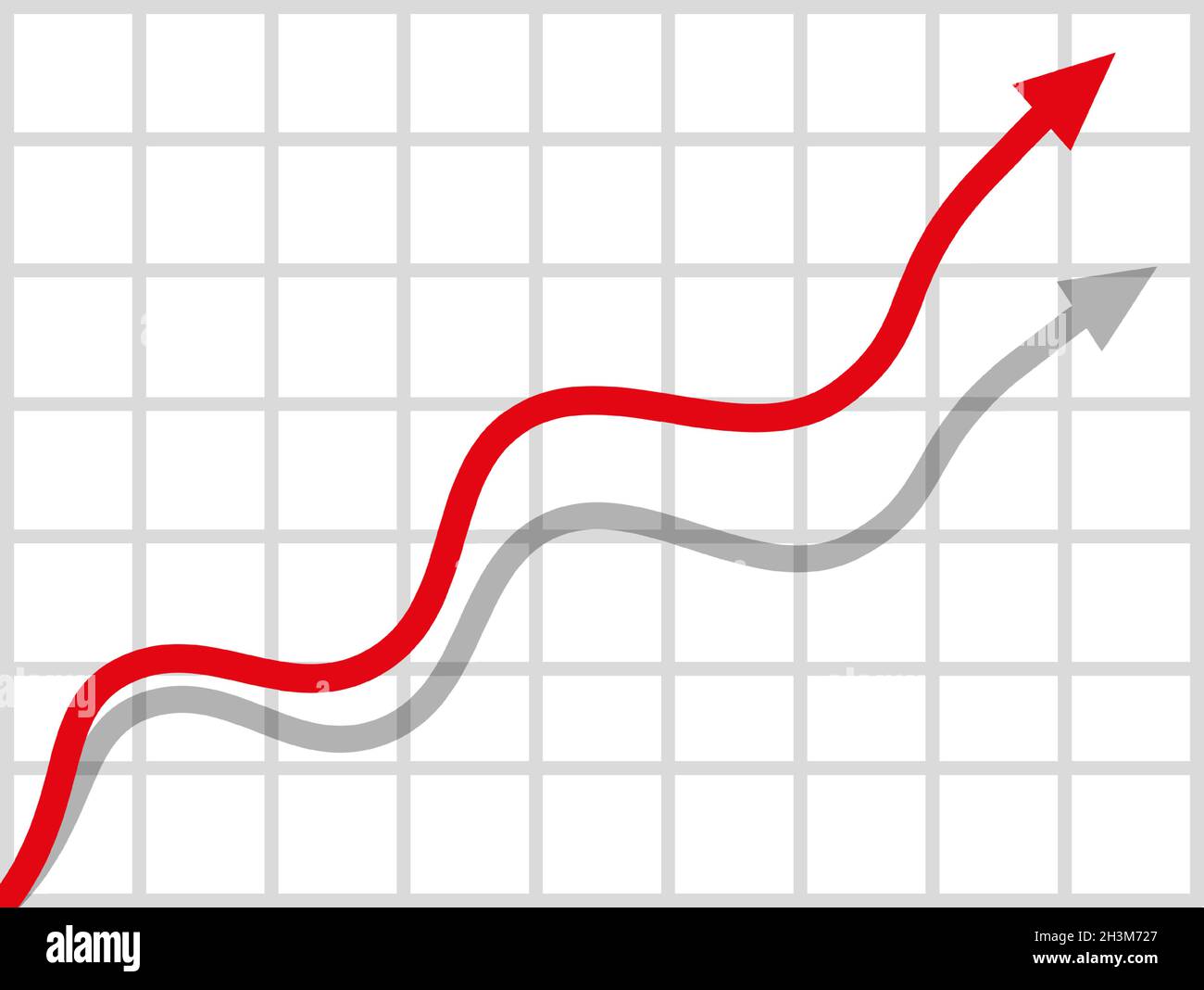 Graph with increase report. Diagram with rise and gain progress. Vector ...