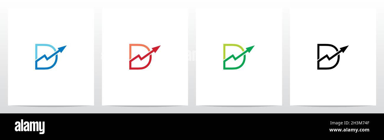 Line Chart On Outline Letter Logo Design D Stock Vector Image & Art - Alamy