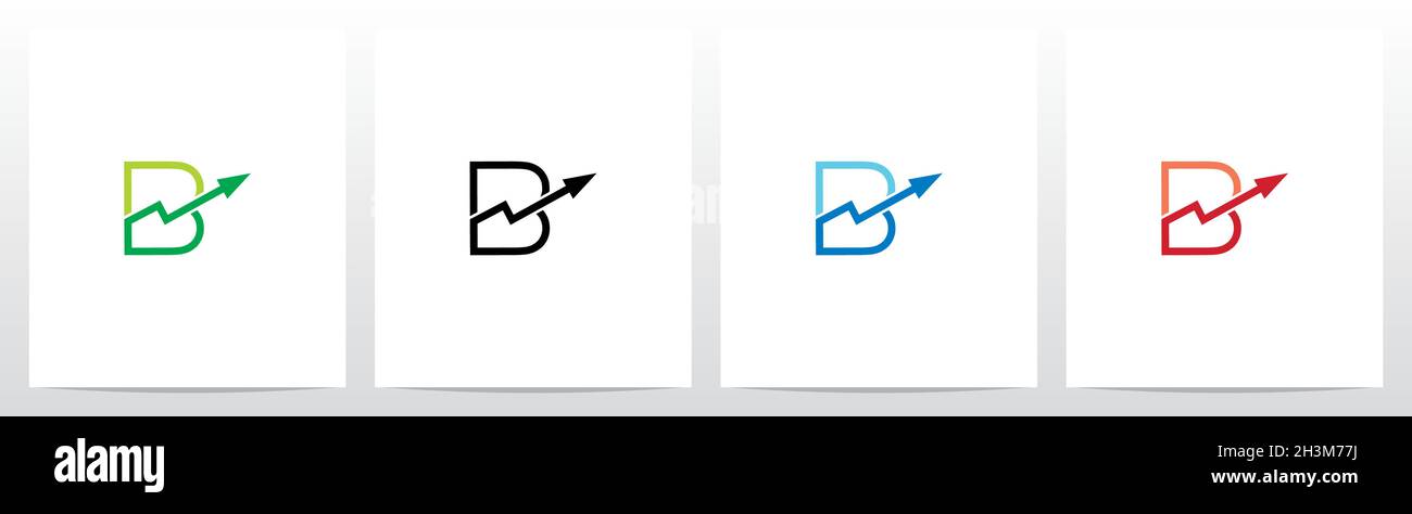 Line Chart On Outline Letter Logo Design B Stock Vector Image & Art - Alamy