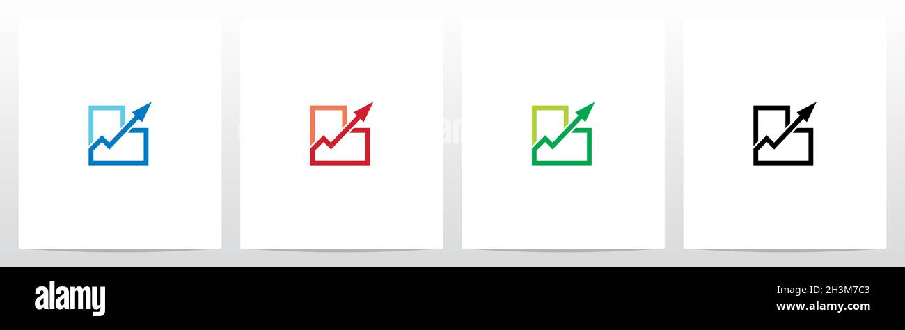 Line Chart On Outline Letter Logo Design L Stock Vector Image & Art - Alamy