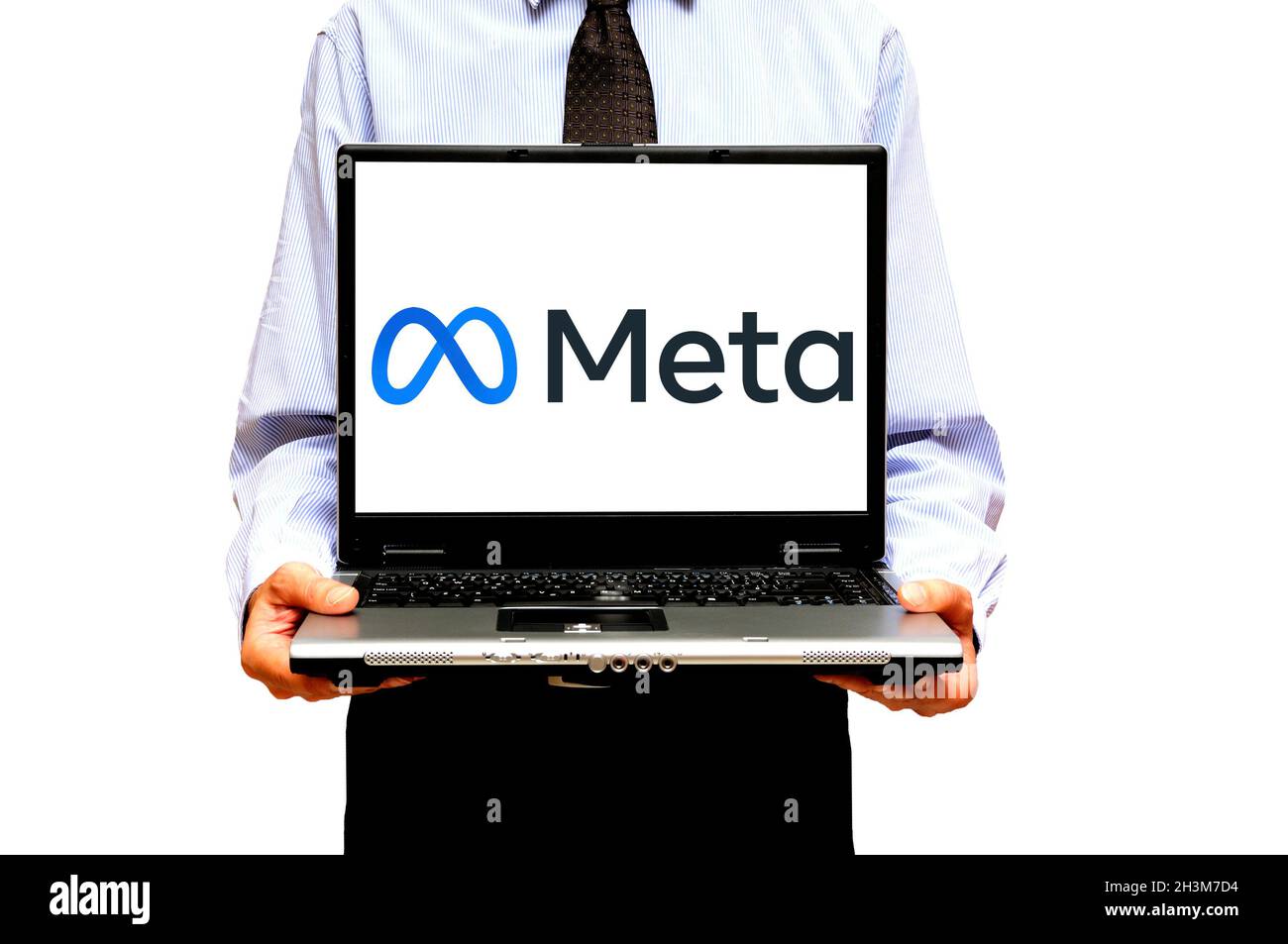 new Meta logo social connection Facebook new name Stock Photo - Alamy