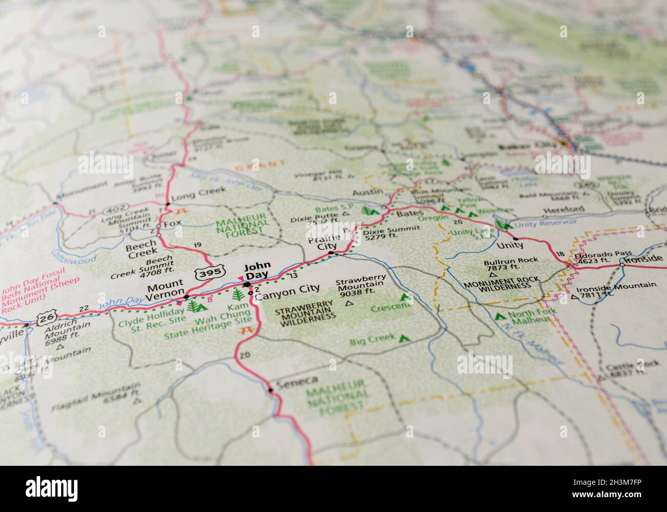 John day oregon map hi-res stock photography and images - Alamy