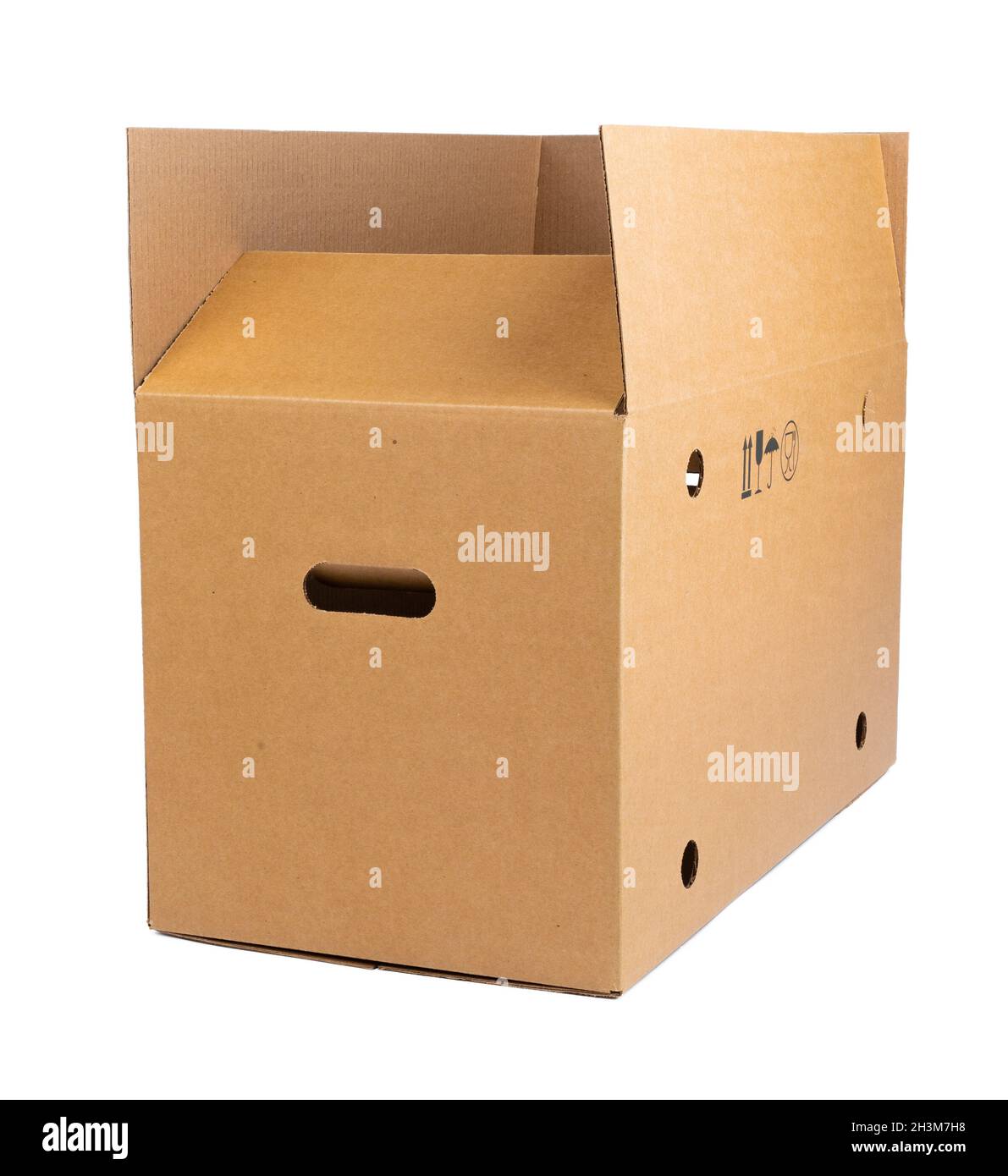 Cardboard brown box isolated on white background Stock Photo - Alamy