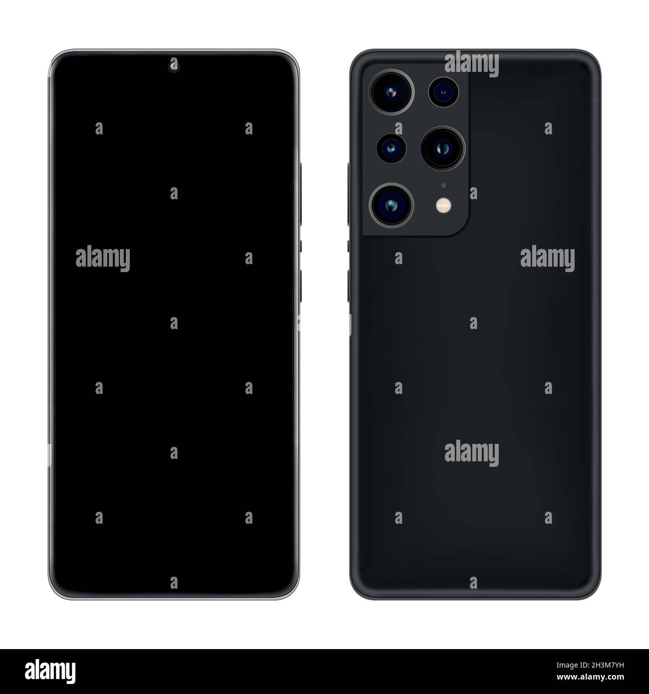 New model smart phone, front and back design mobile phone, flat design ...