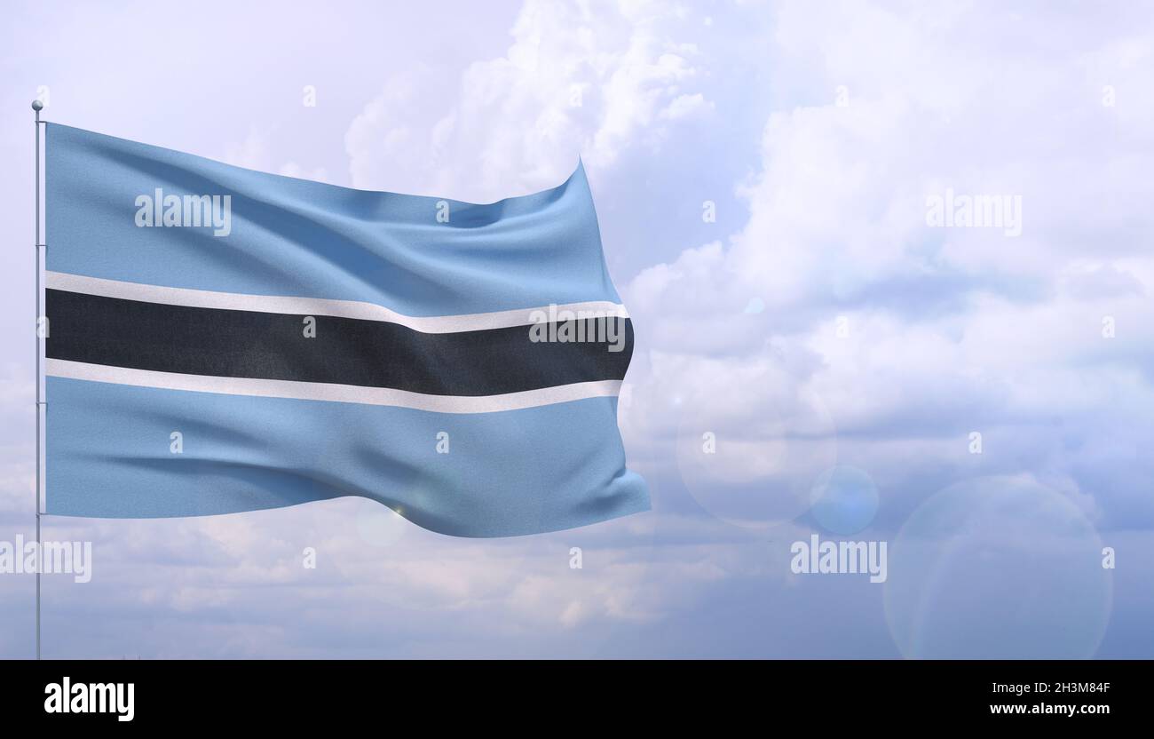 High resolution close-up flag of Botswana. 3D illustration Stock Photo - Alamy