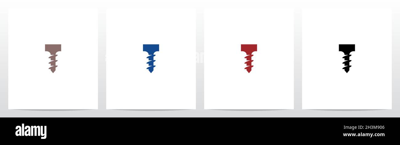 Screw On Letter Logo Design T Stock Vector Image & Art - Alamy