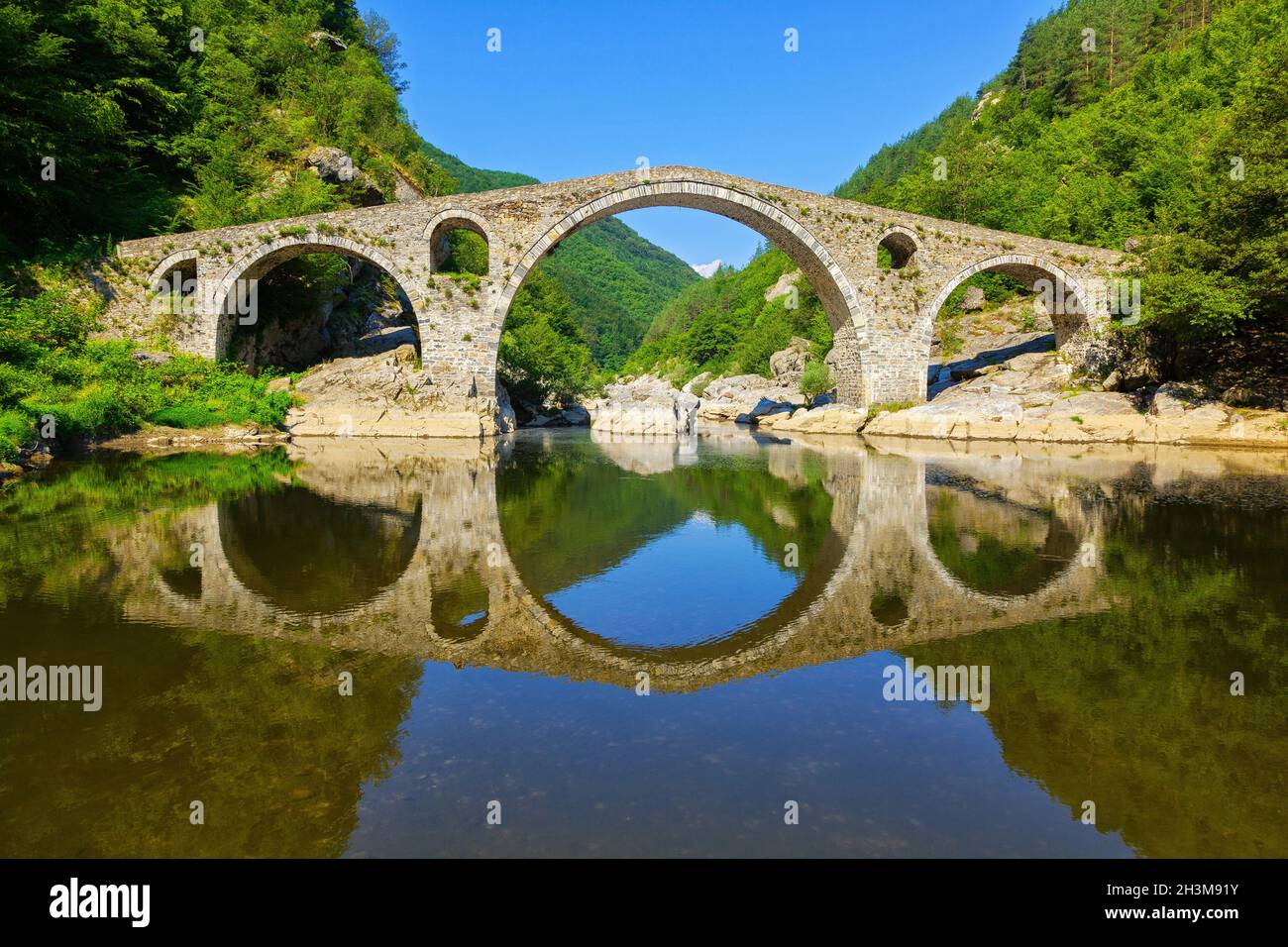 Devil's bridge over Arda river, Bulgaria Stock Photo - Alamy