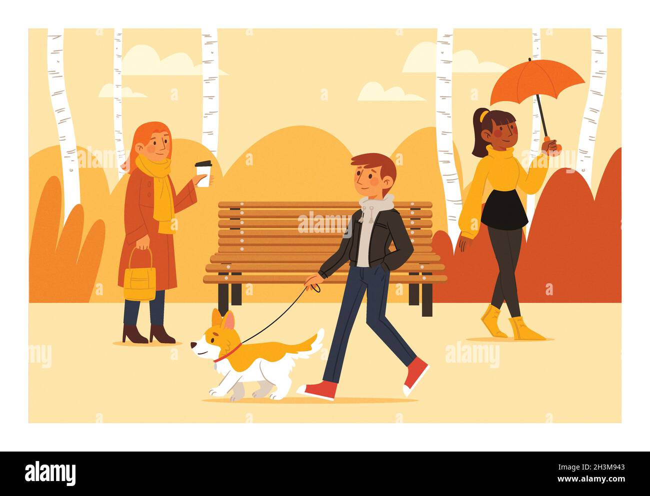 people autumn park vector design illustration Stock Vector Image & Art ...