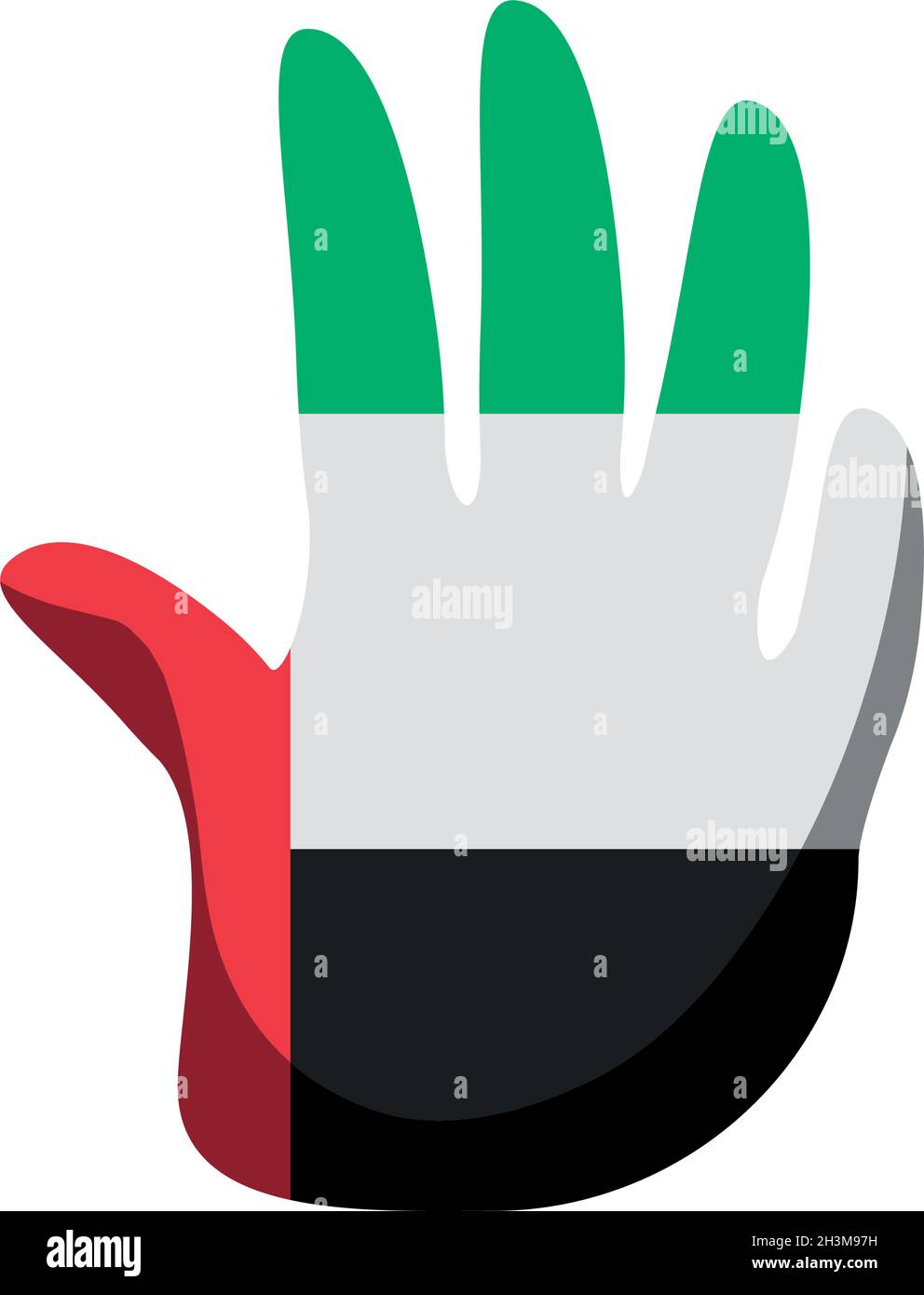 UAE flag in hand Stock Vector Image & Art - Alamy