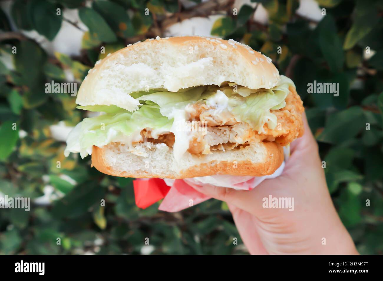 Handing burger hi-res stock photography and images - Alamy