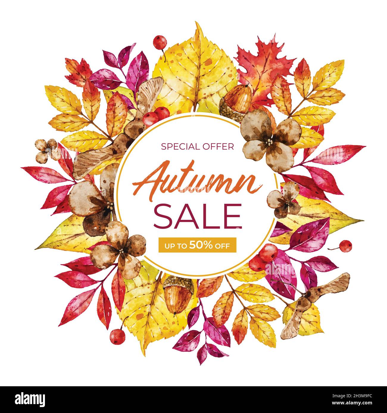 Autumn sale banner golden Stock Vector Images - Alamy