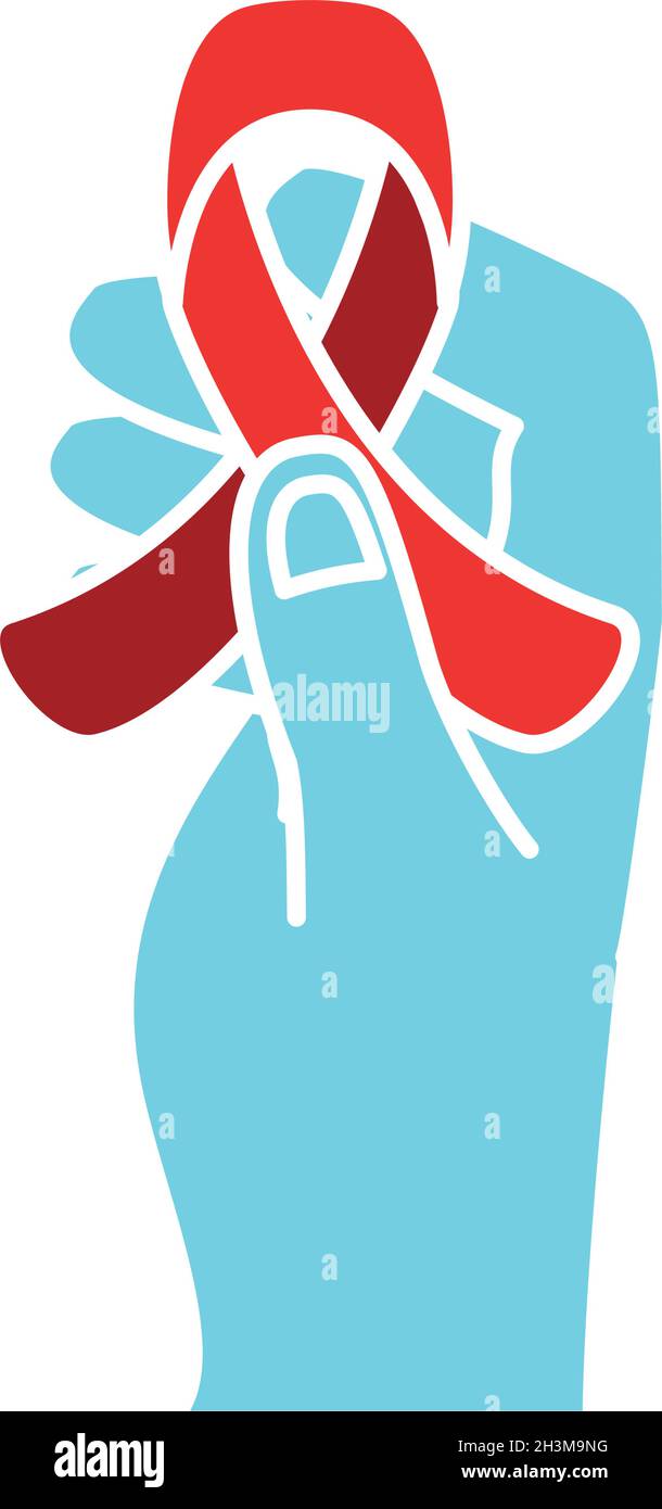 hand with red ribbon Stock Vector Image & Art - Alamy