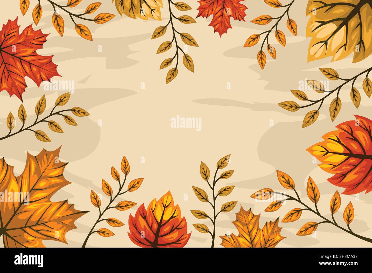 hand drawn autumn wallpaper theme vector design illustration Stock ...