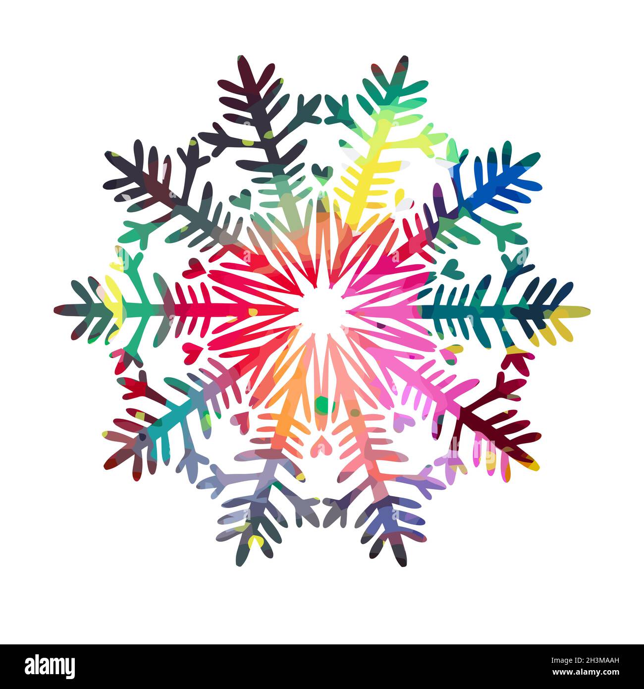 Multi-colored beautiful snowflake object. Vector Stock Vector Image ...