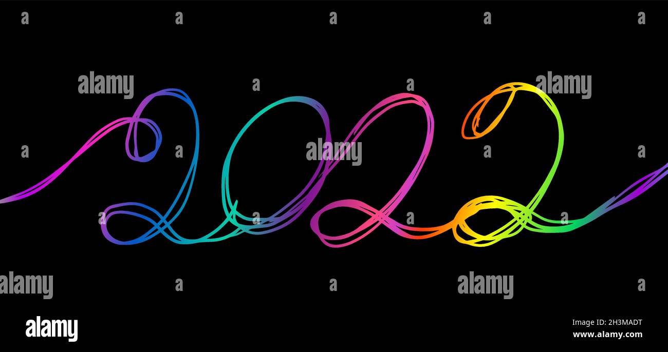 Pen drawing 2022 calligraphy Vector illustration Stock Vector Image ...