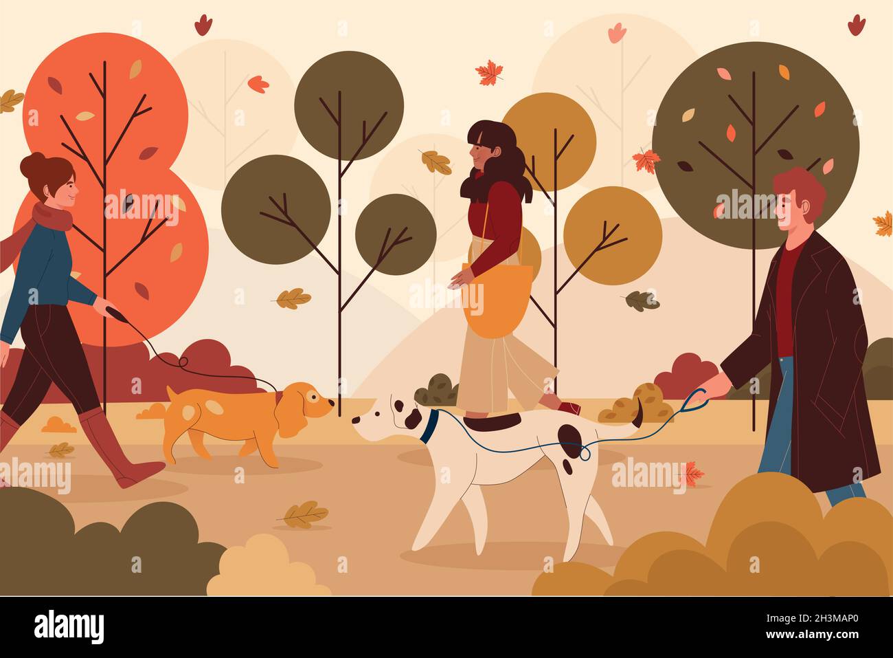 people walking autumn vector design illustration Stock Vector Image ...