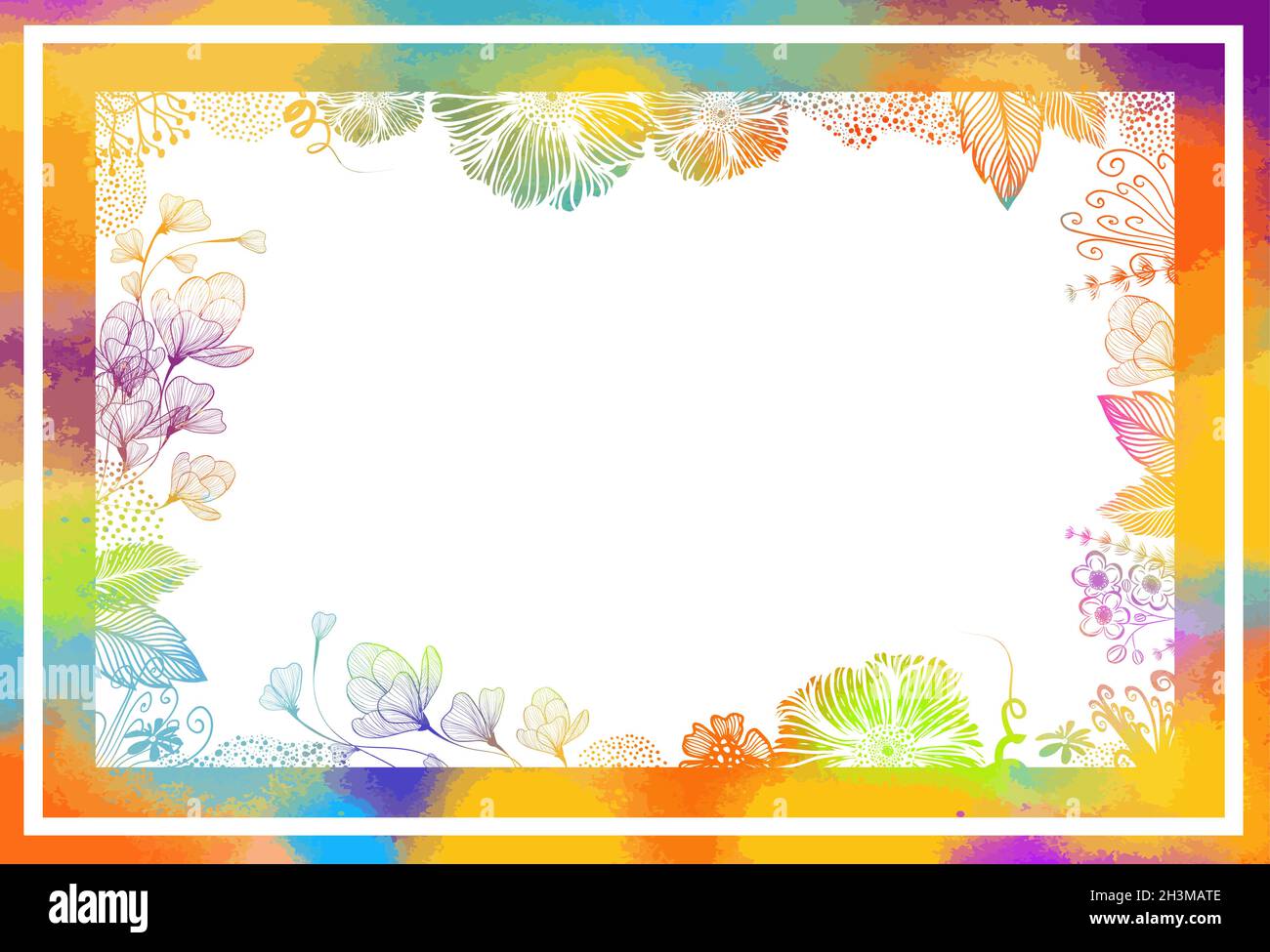 Beautiful floral multi-colored background. Photo frame. Vector ...