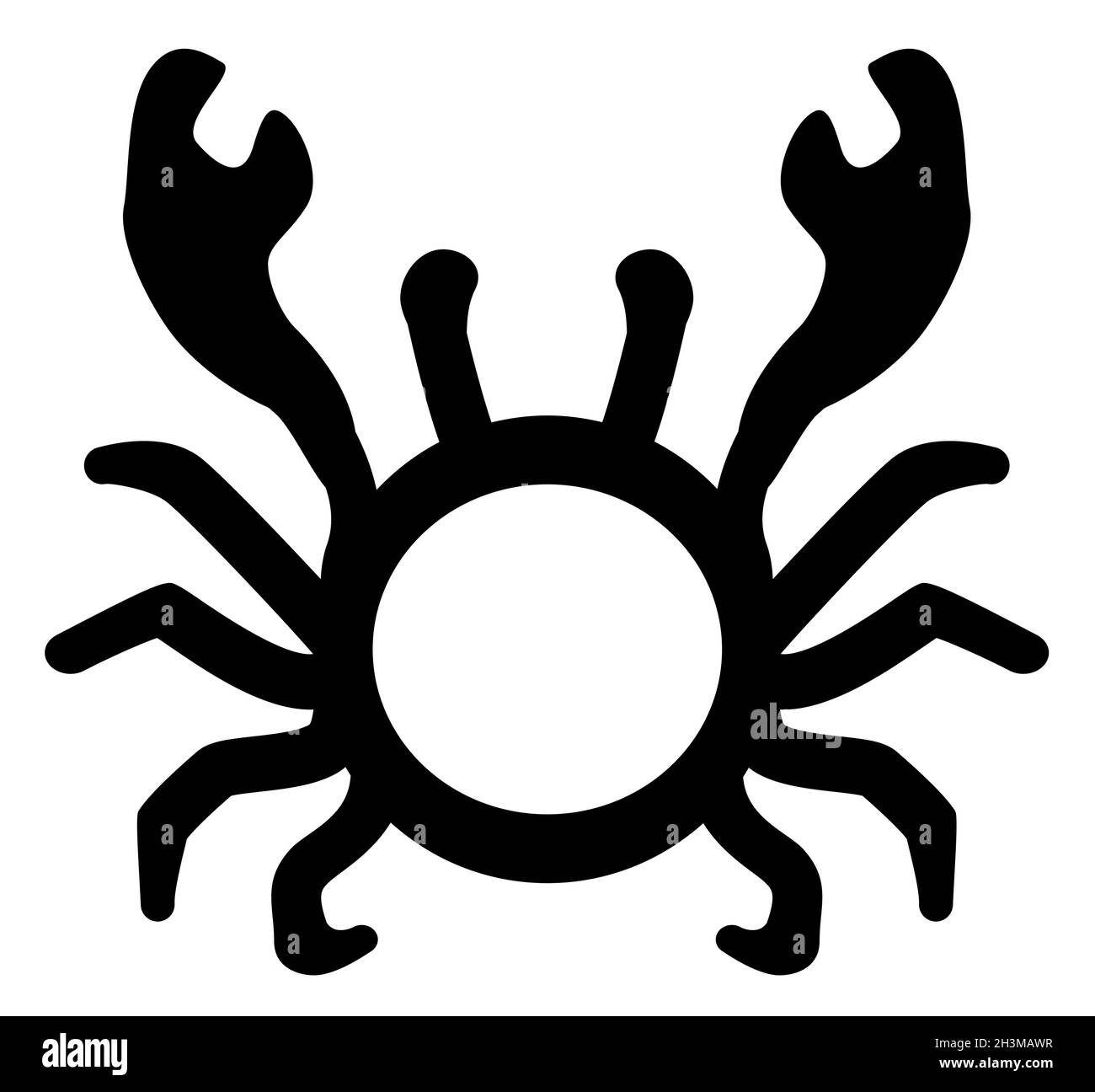 Crab ring stencil black, vector illustration, horizontal, isolated ...