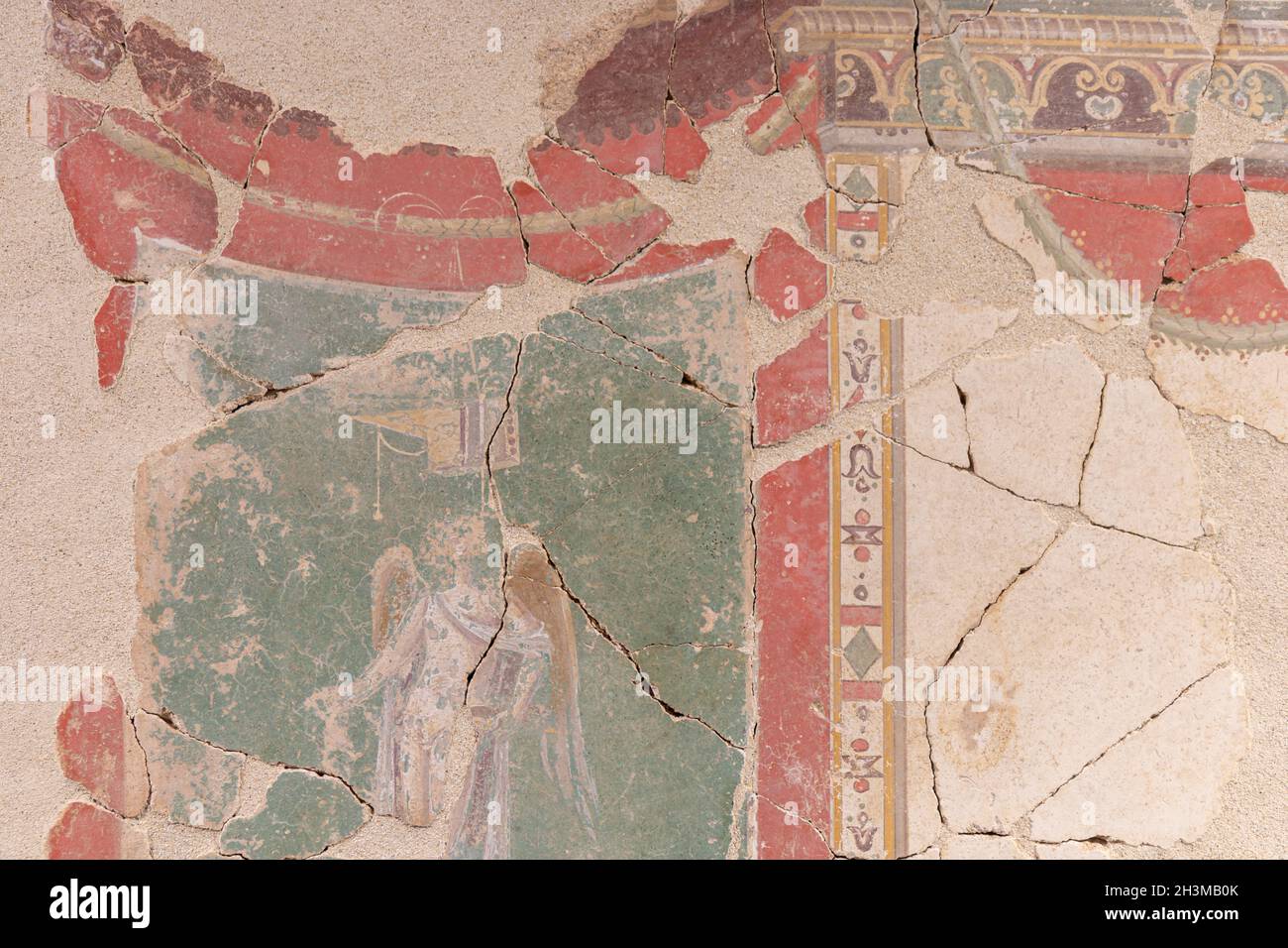 Real Roman mural painting (1st century AD) from archaeological remains ...