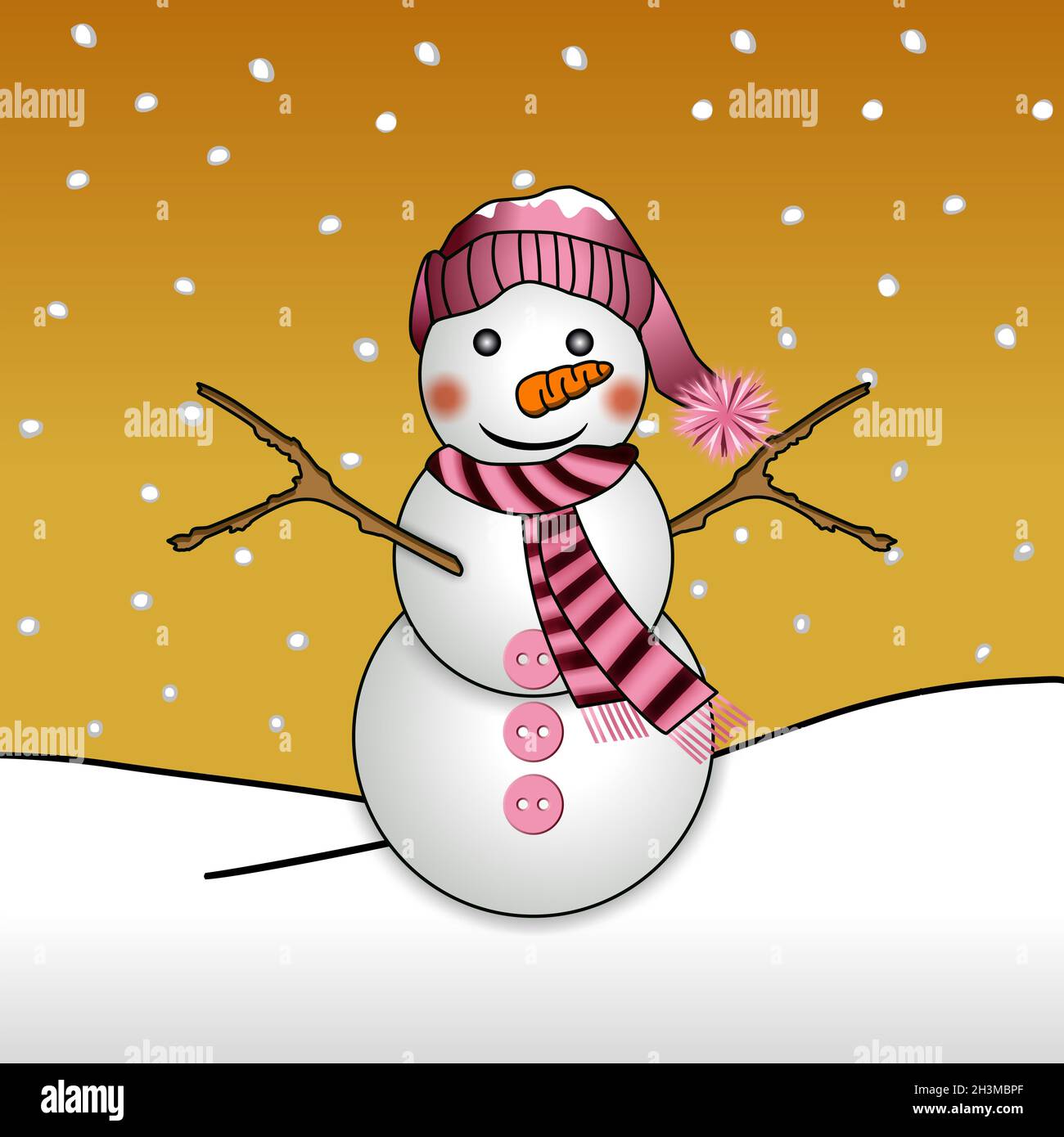 Snowman illustration snowstorm cartoon hi-res stock photography and ...