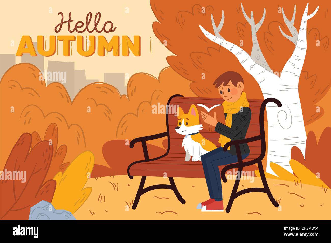 Hand drawn autumn background Stock Vector Images - Alamy