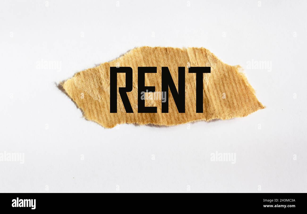 Rent increase symbol written on a scrap of paper and light background ...