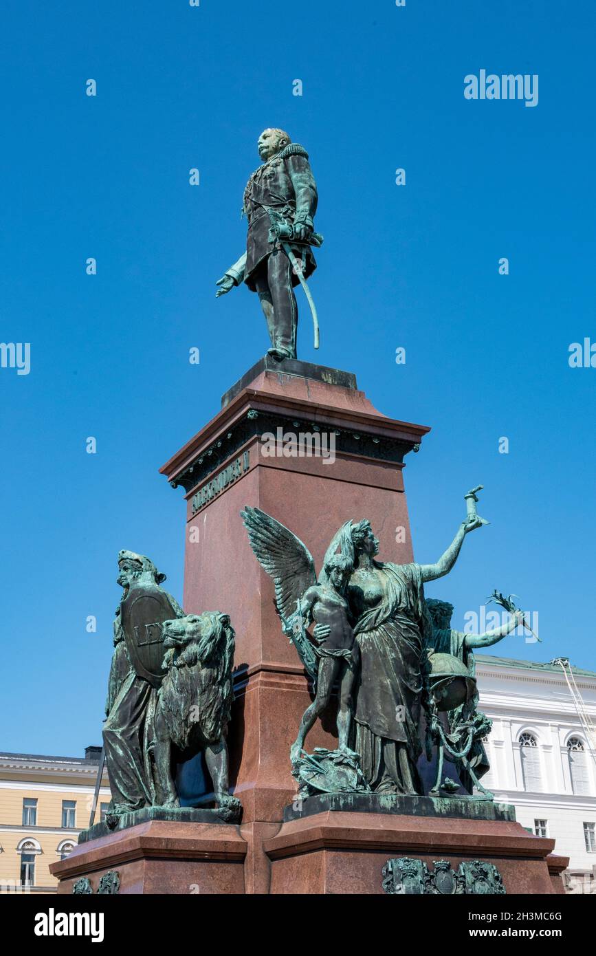 Statue of Alexander II, Tsar of Russia and Grand Duke of Finland ...