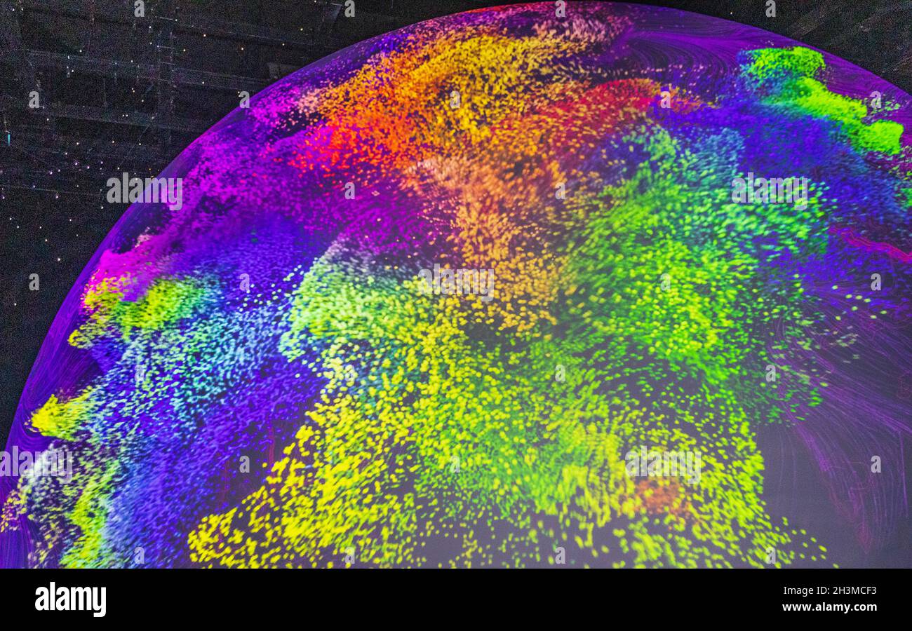 Colorful abstract projection on sphere Stock Photo - Alamy