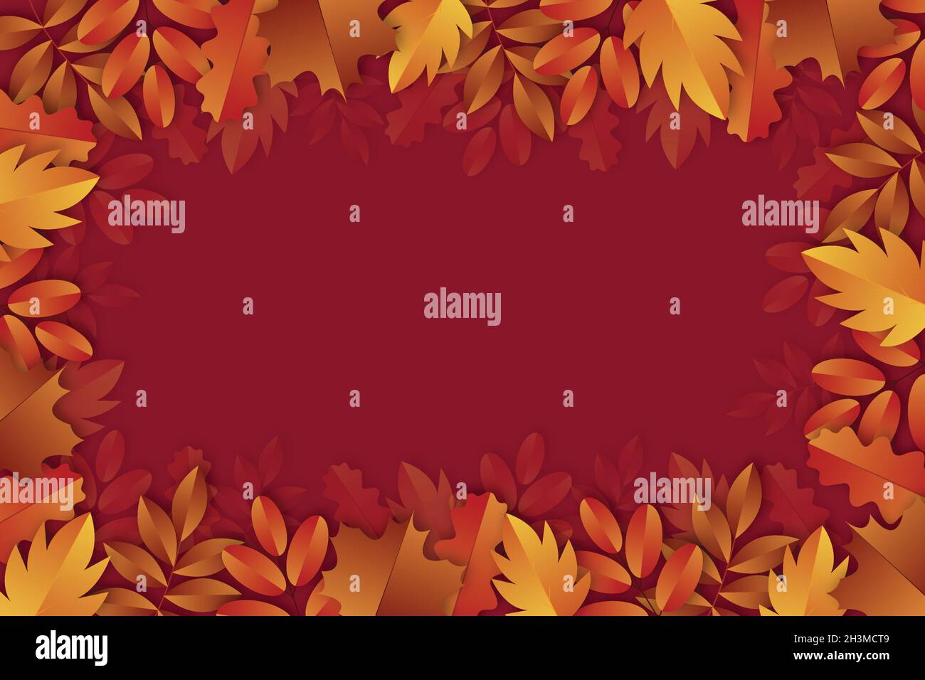 realistic autumn background with leaves vector design illustration ...