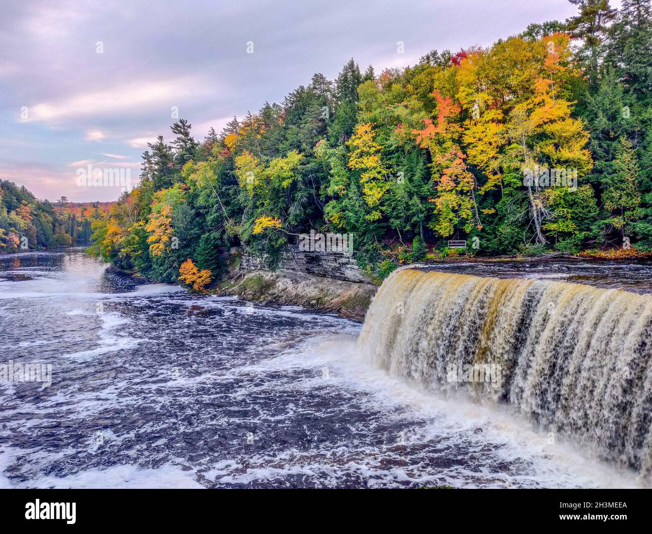 Scenic view of Tahquamenon Falls in the Timberlost State Park in the ...