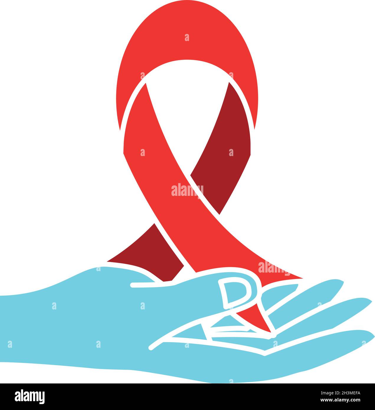 red ribbon in hand Stock Vector Image & Art - Alamy