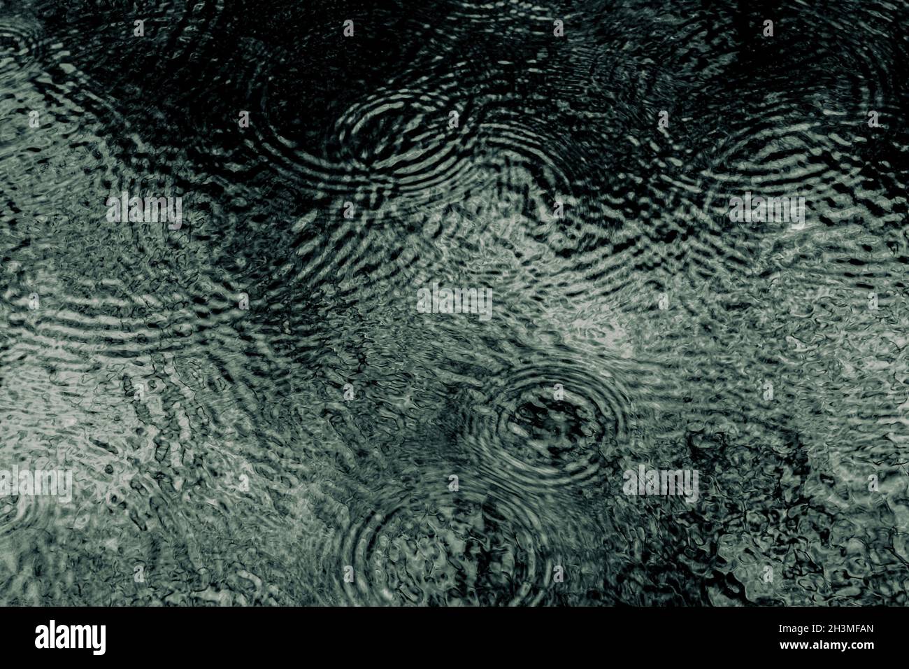 Top view of a water surface with drops dripping into it Stock Photo - Alamy