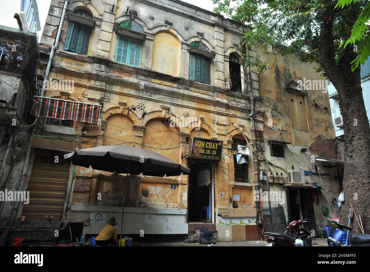 French colonial architecture in Hanoi city Stock Photo - Alamy